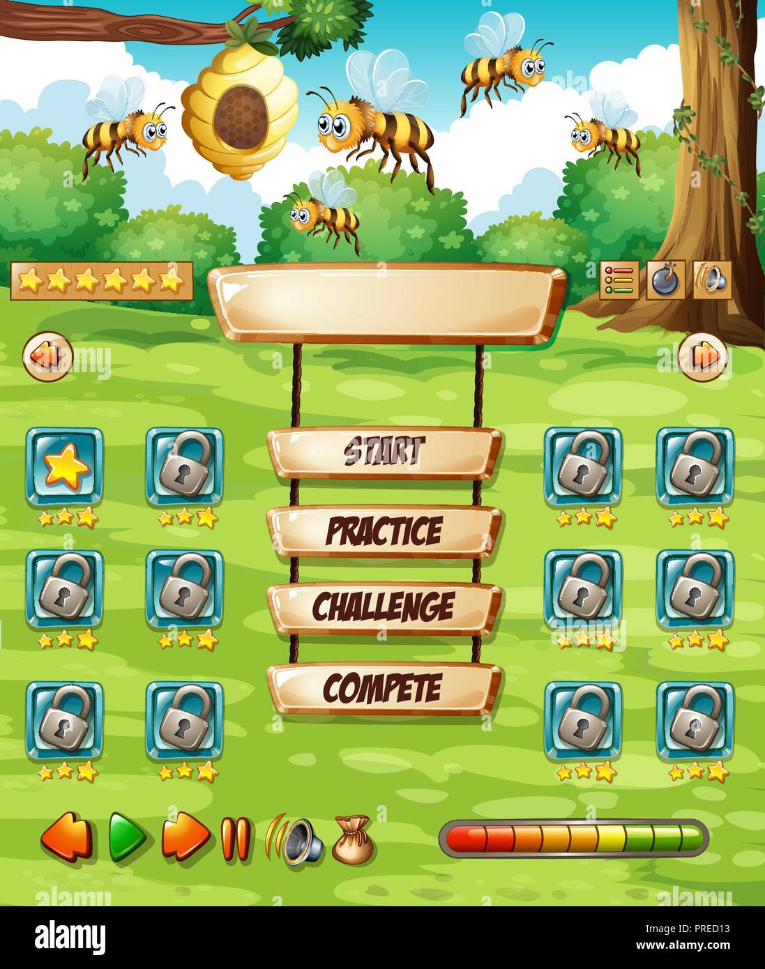 A bee game template illustration Stock Vector Image & Art - Alamy