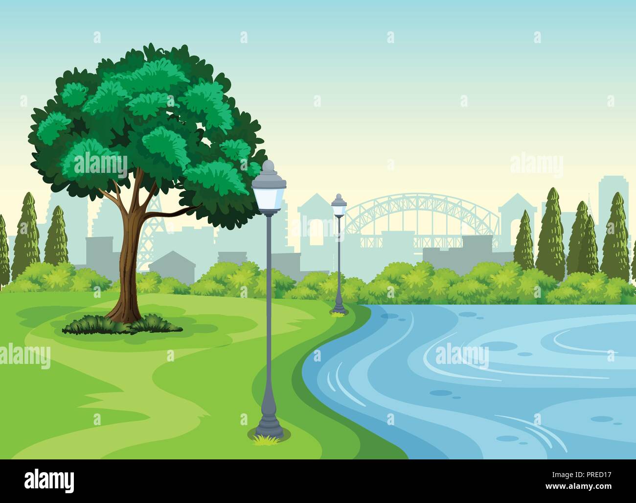 A park in the city illustration Stock Vector Image & Art - Alamy