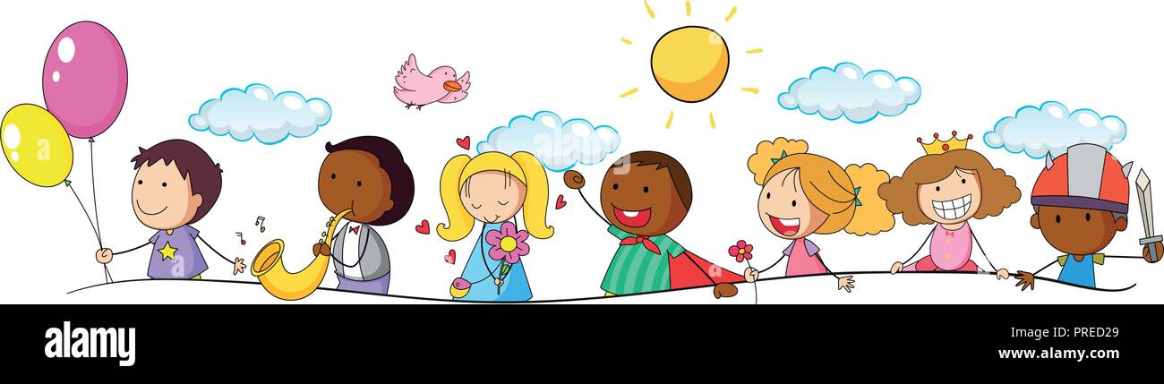Doodle kids and activity illustration Stock Vector Image & Art - Alamy