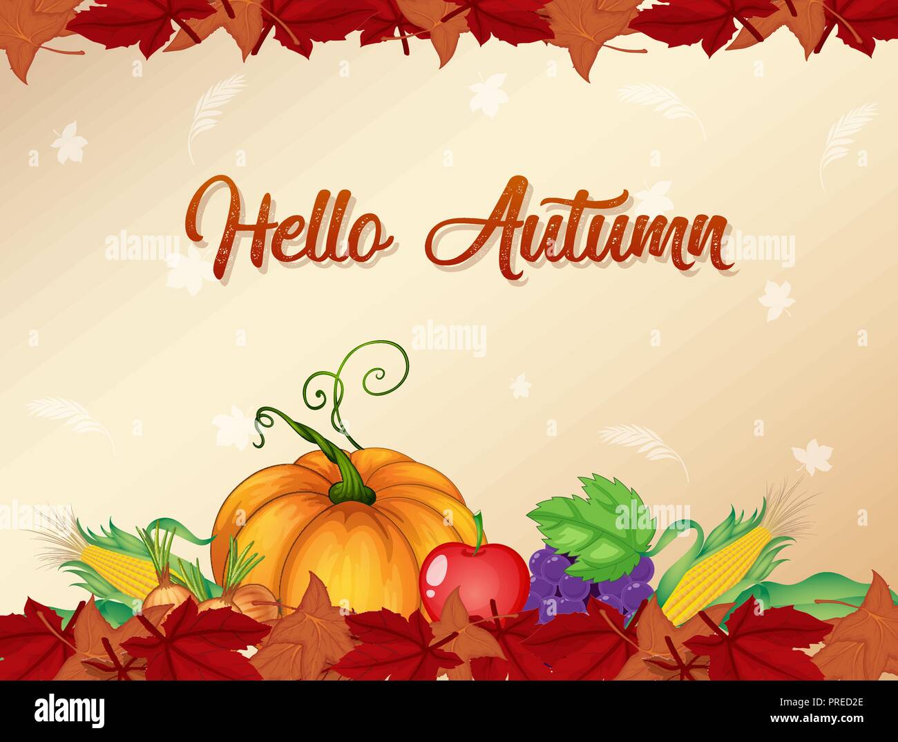 Orange autumn template background illustration Stock Vector Image & Art ...