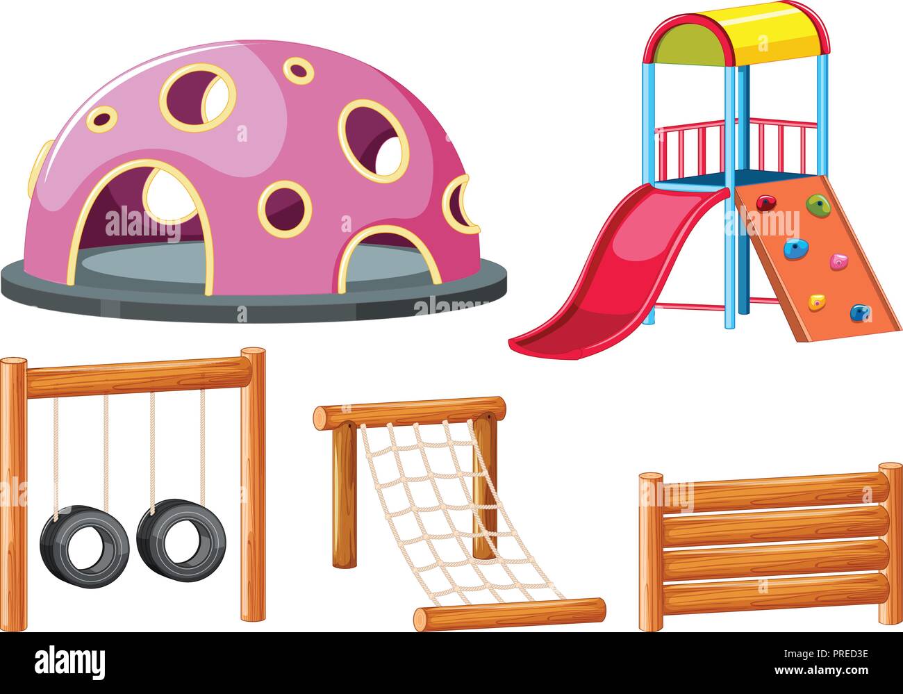 Set of playground equipments illustration Stock Vector Image & Art - Alamy