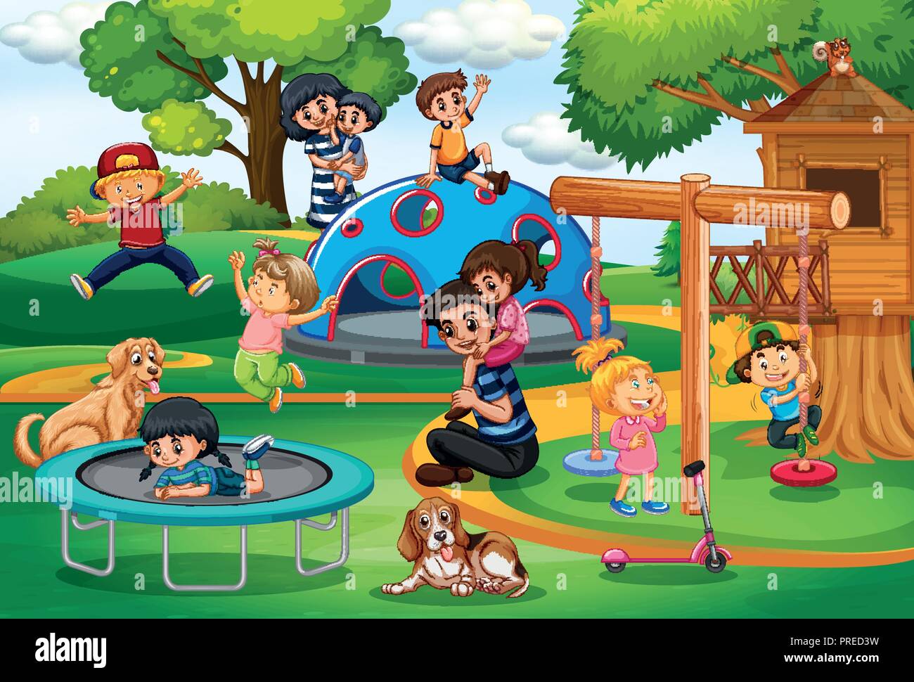 People at the playground illustration Stock Vector Image & Art - Alamy