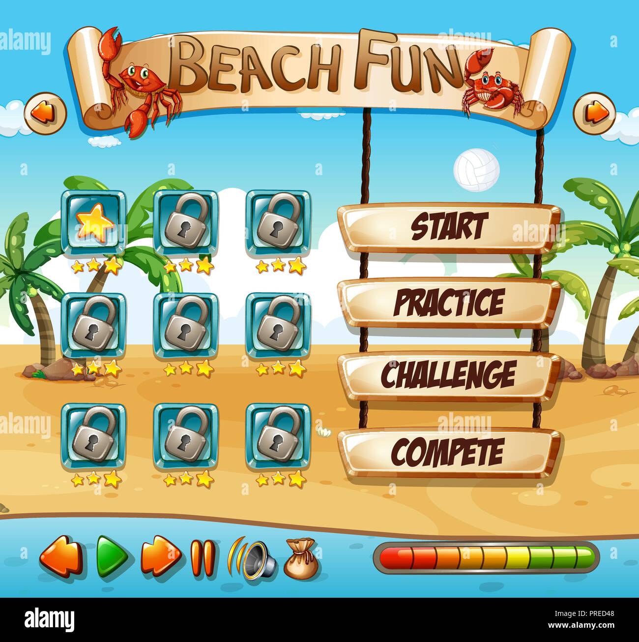 Summer beach fun game template illustration Stock Vector Image & Art ...