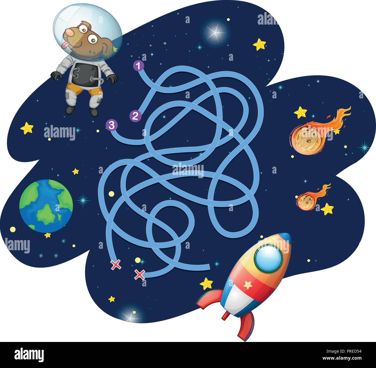 Dog astronaut game template illustration Stock Vector Image & Art - Alamy