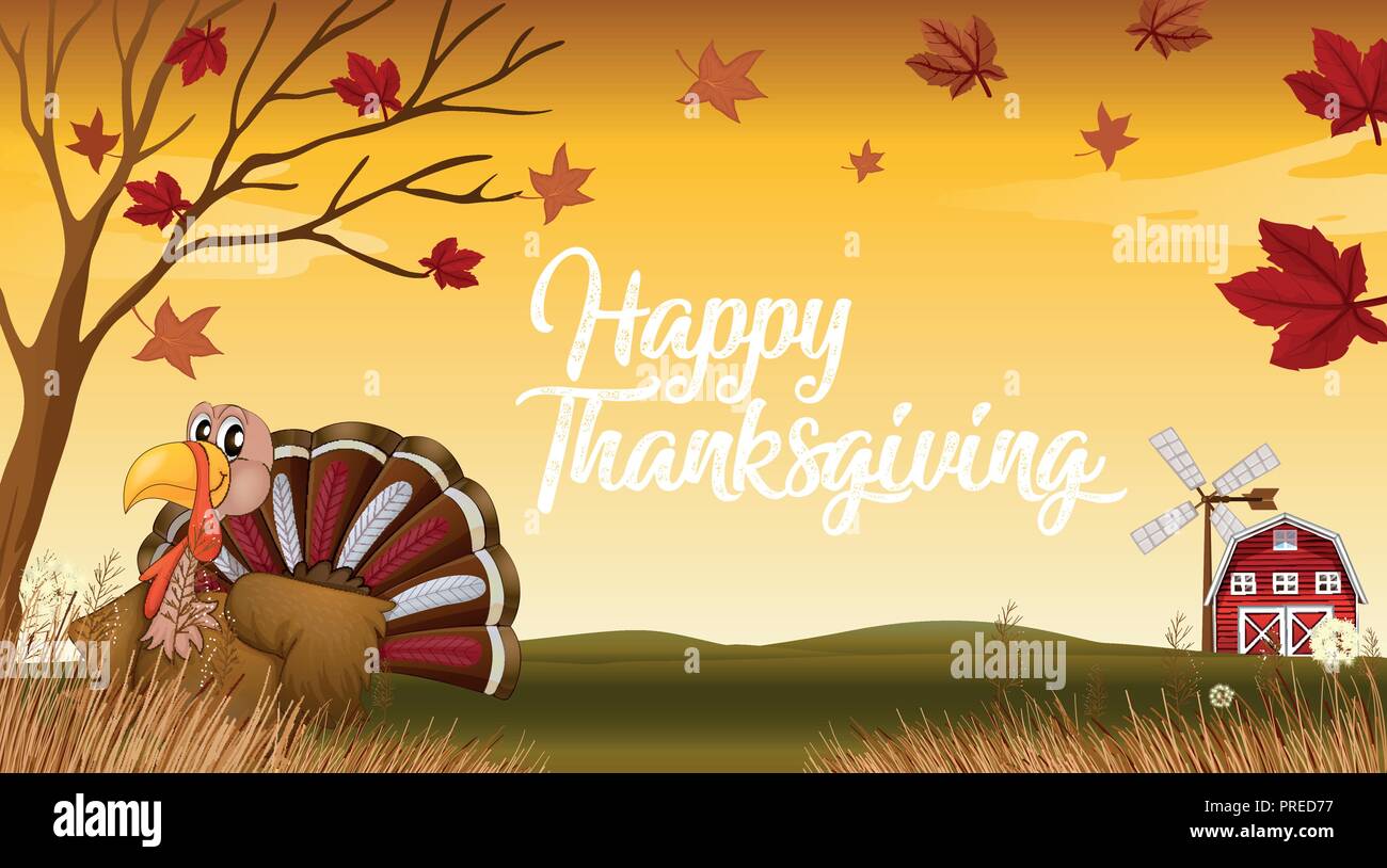 A turkey on fall background illustration Stock Vector Image & Art - Alamy