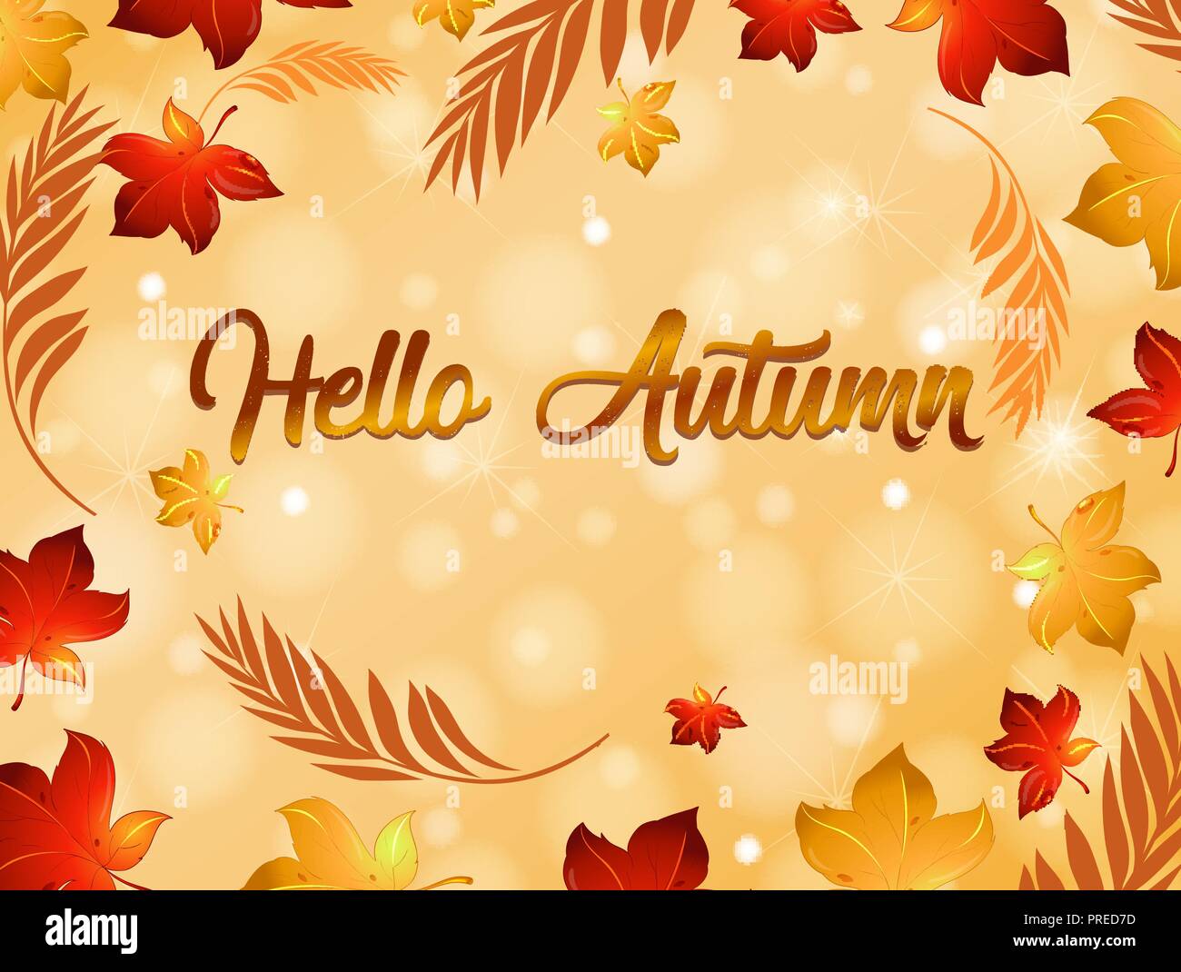 Autumn leaf background template illustration Stock Vector Image & Art ...
