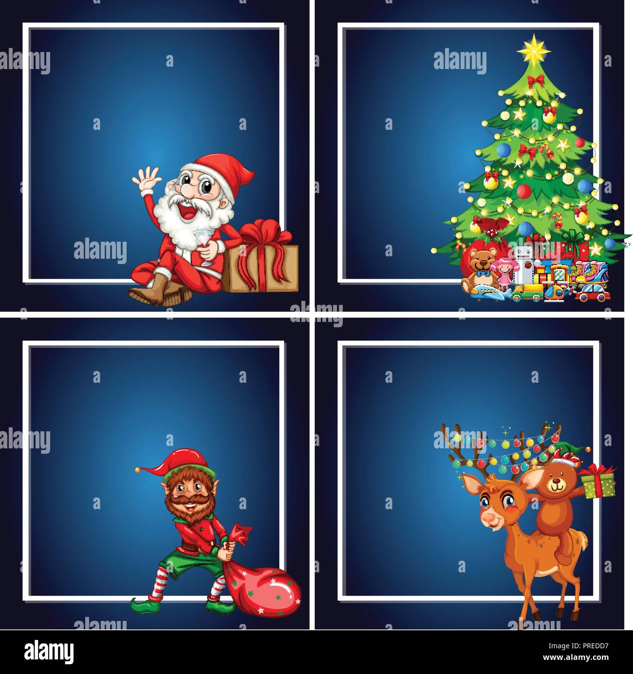 Set of christmas frame illustration Stock Vector Image & Art - Alamy