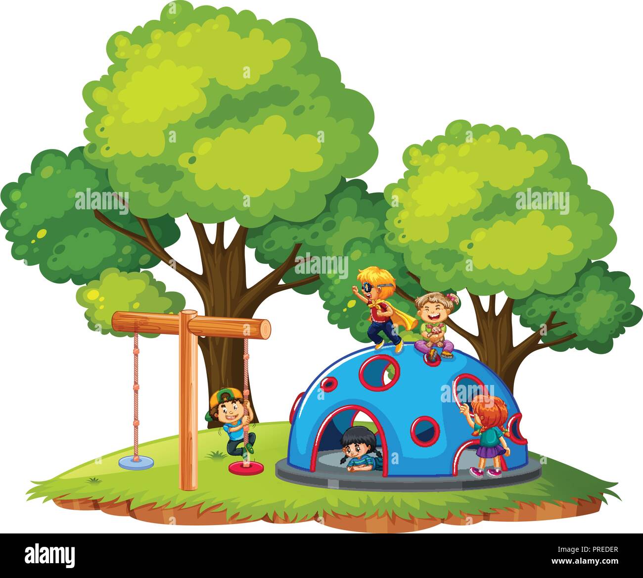 Child climbing on tree Stock Vector Images - Alamy