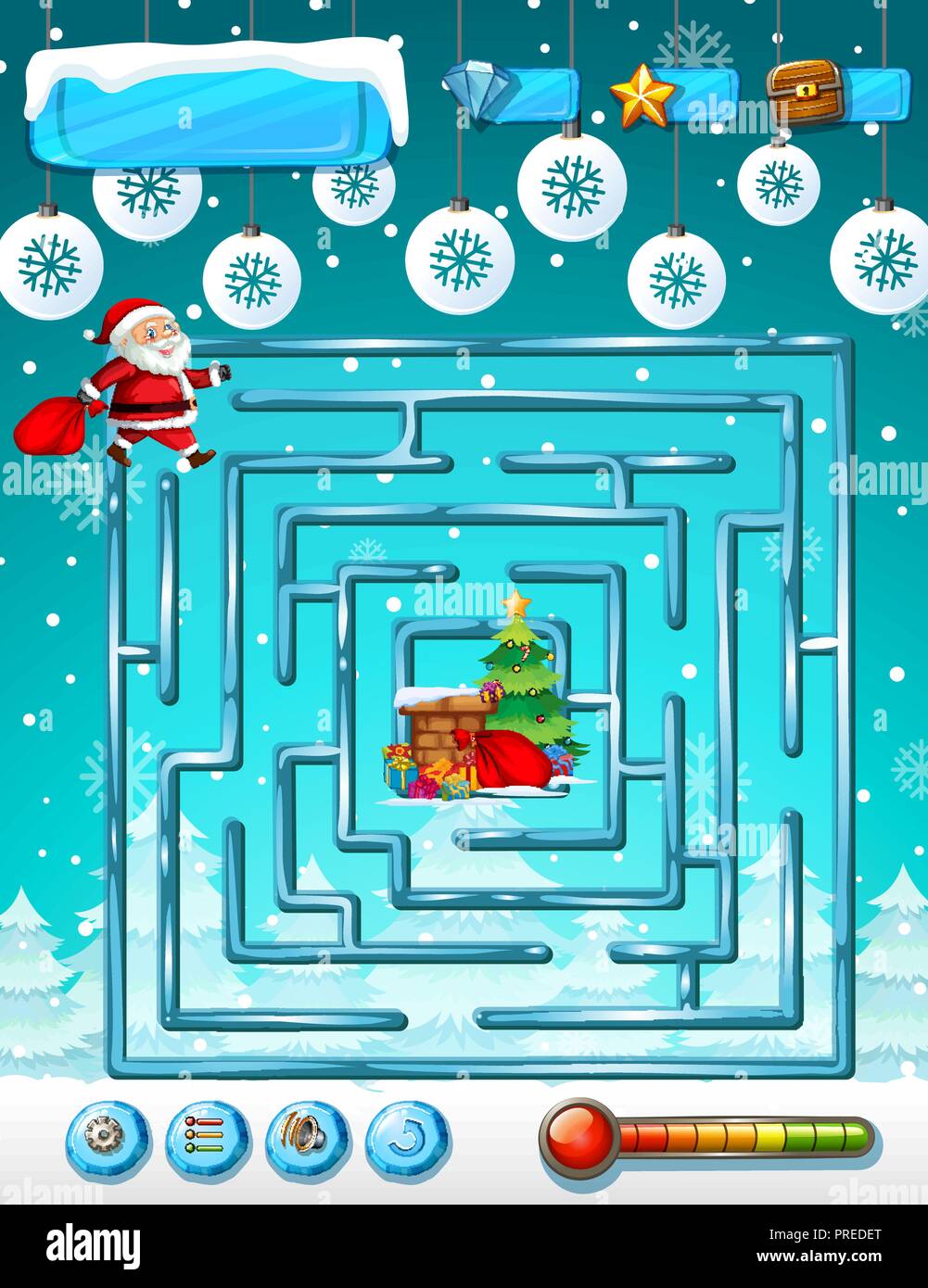 Christmas kids labyrinth maze Stock Vector Images - Alamy