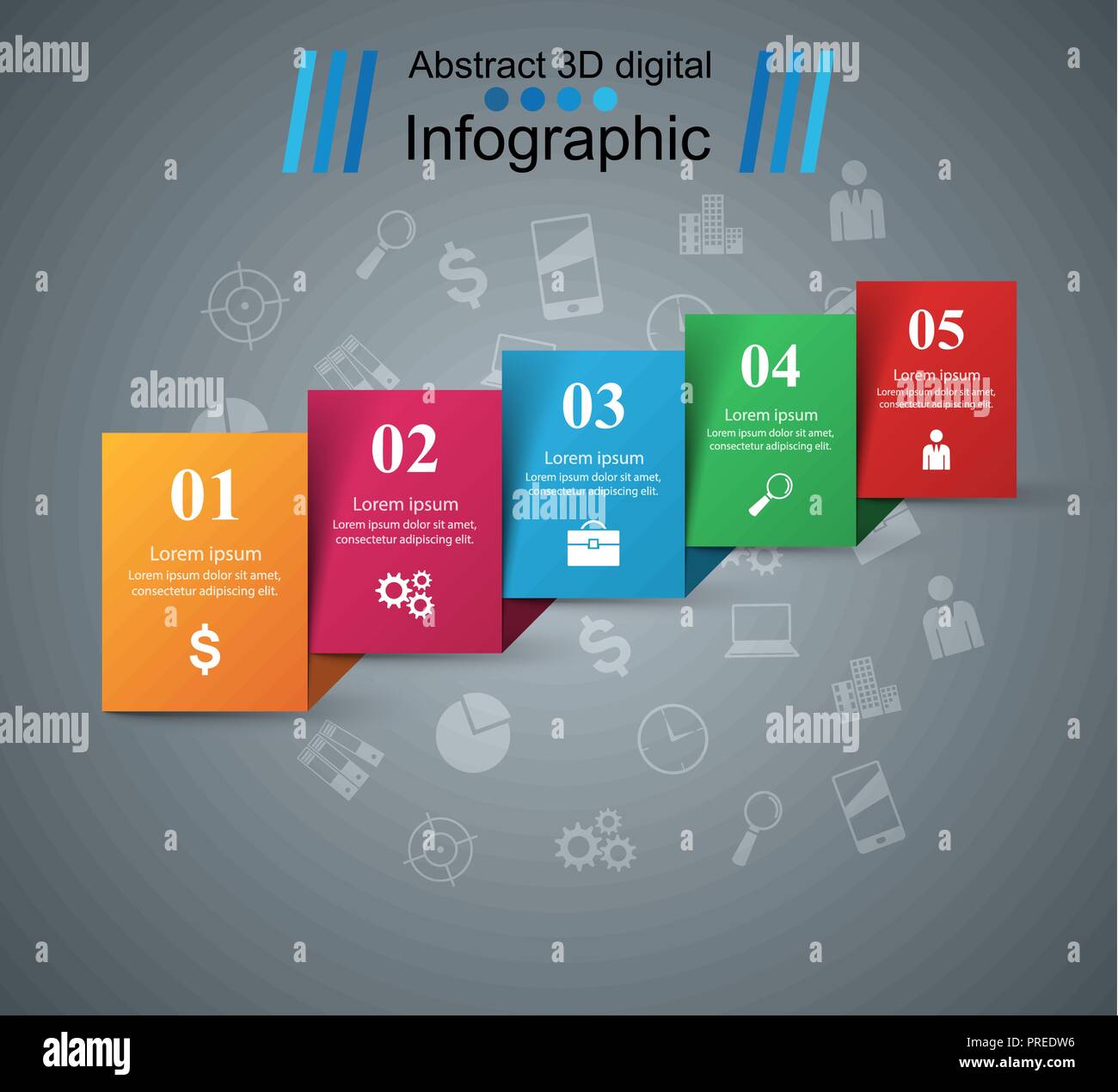 Abstract 3D digital illustration Infographic Stock Vector Image & Art ...