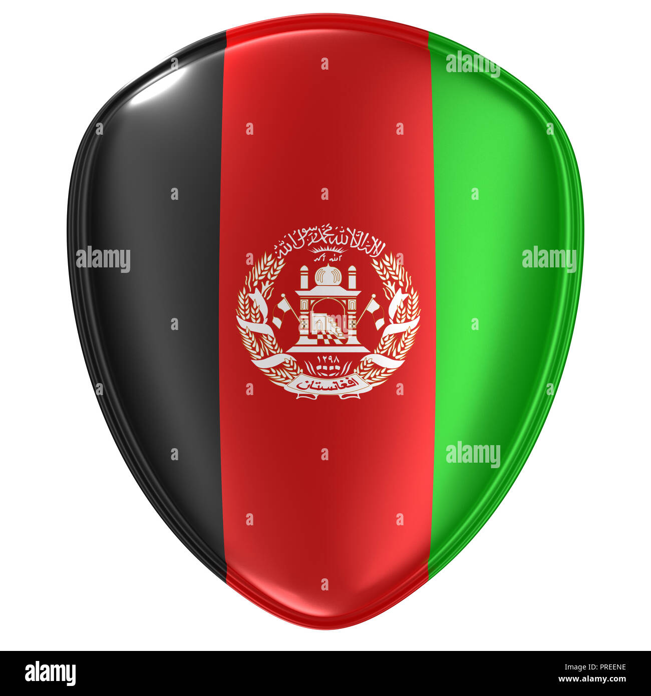 3d rendering of an Afghanistan flag icon on white background Stock ...