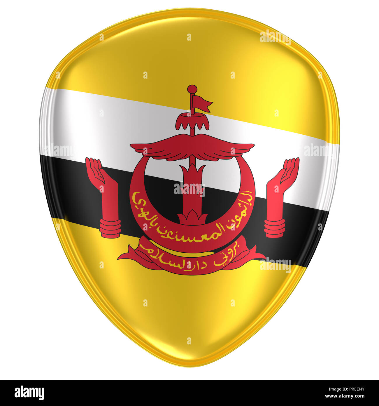 3d rendering of a Brunei flag icon on white background Stock Photo - Alamy