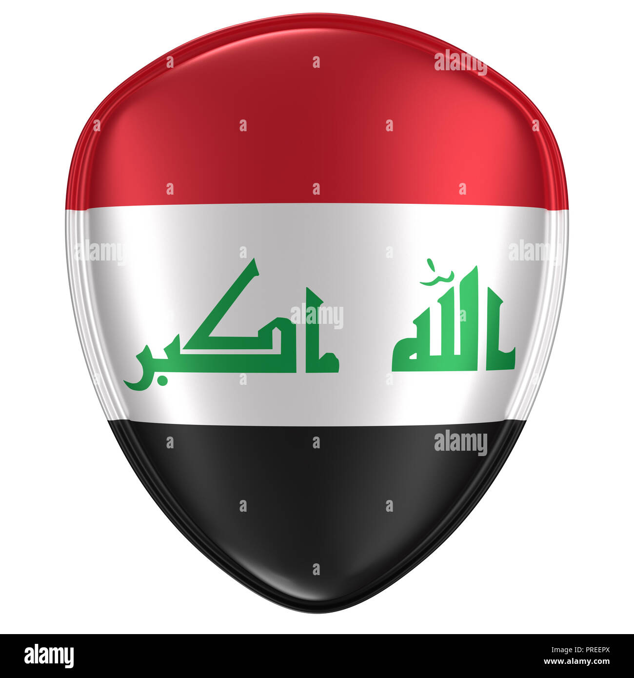 3d rendering of an Iraq flag icon on white background Stock Photo - Alamy