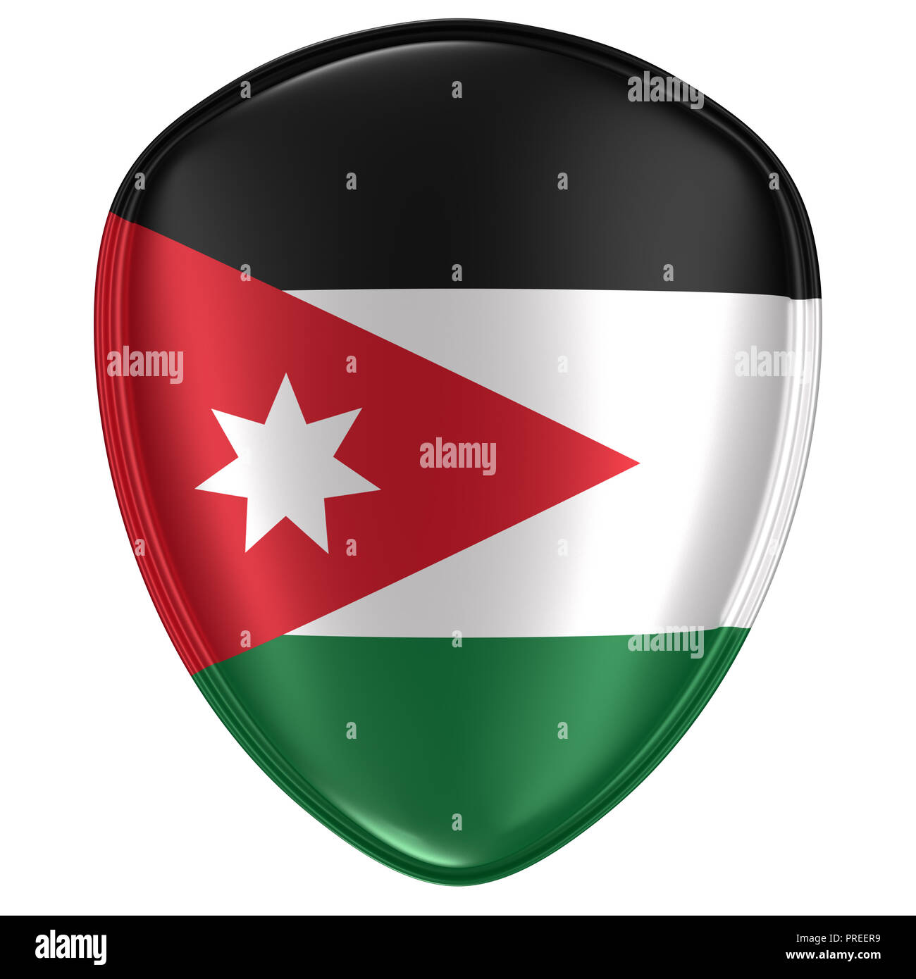 3d rendering of a Jordan flag icon on white background Stock Photo - Alamy