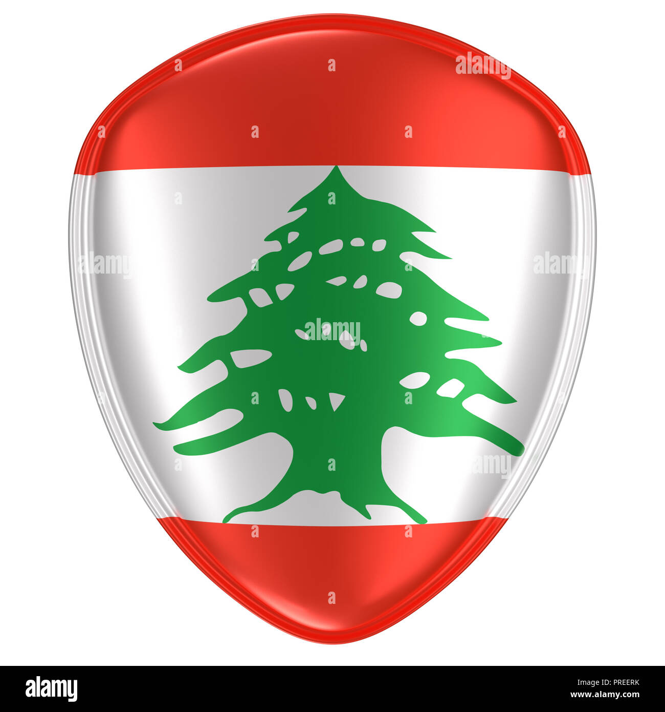 3d rendering of a Lebanon flag icon on white background Stock Photo - Alamy