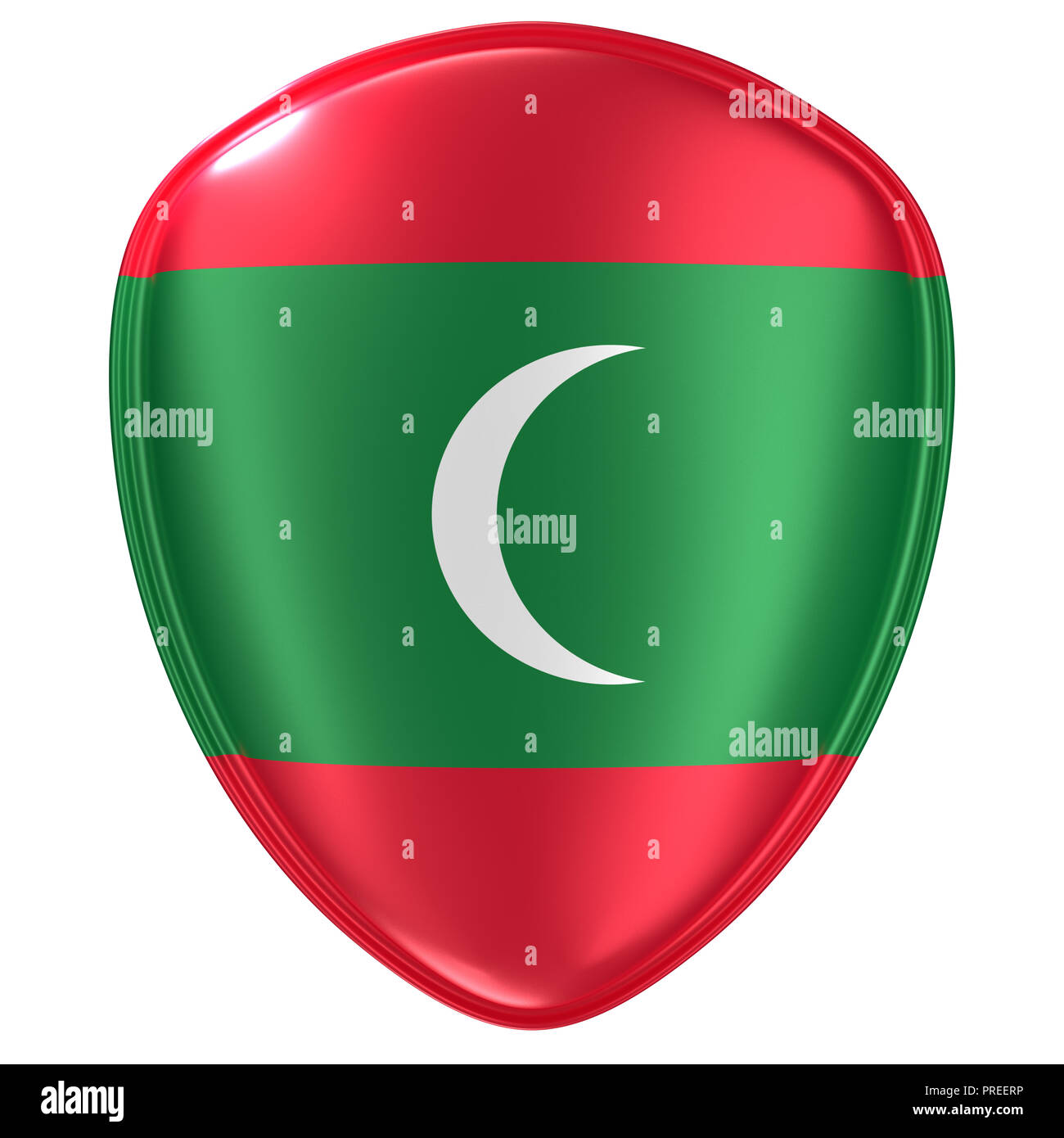 3d rendering of a Maldives flag icon on white background Stock Photo ...