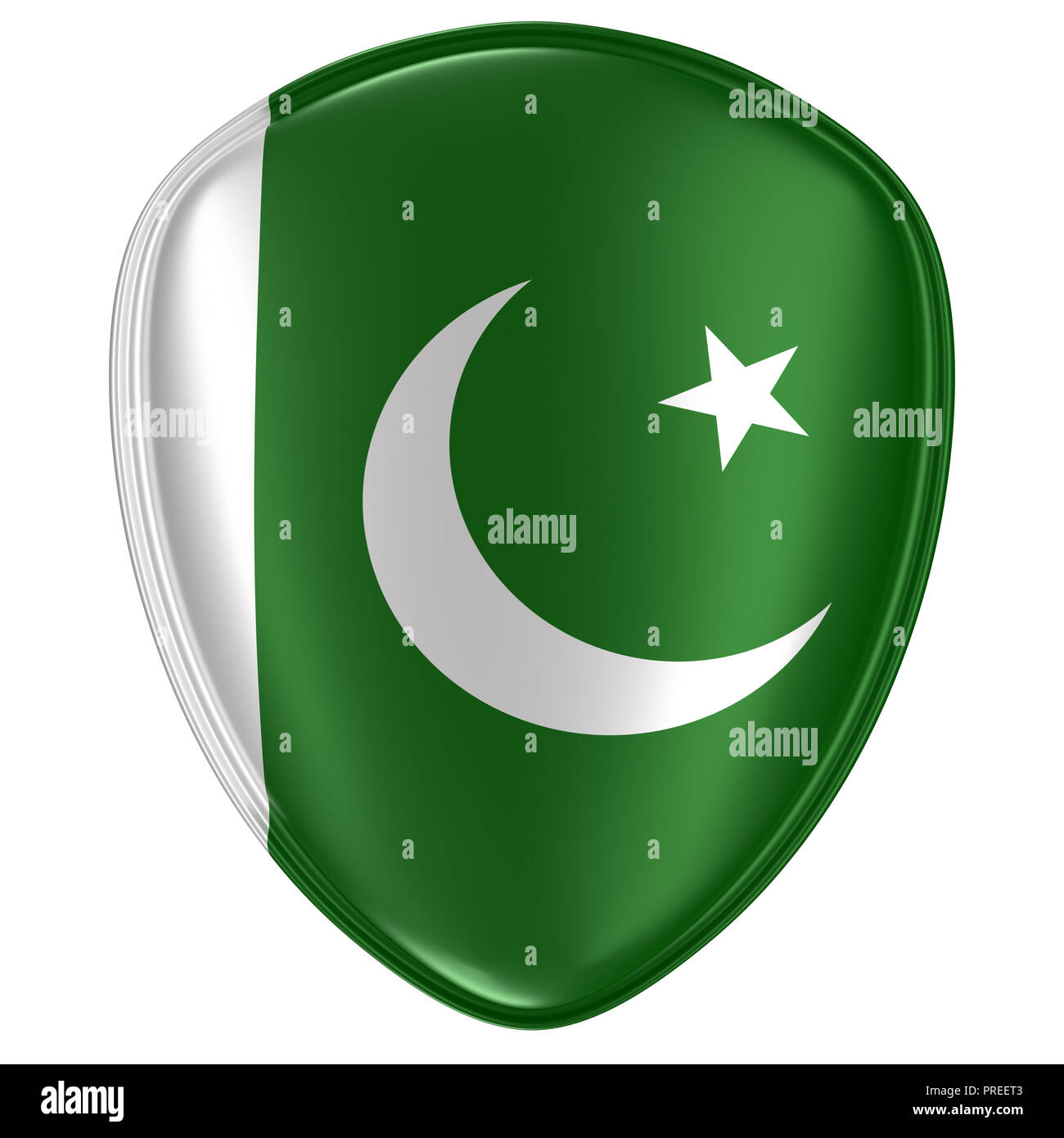 3d rendering of a Pakistan flag icon on white background Stock Photo ...