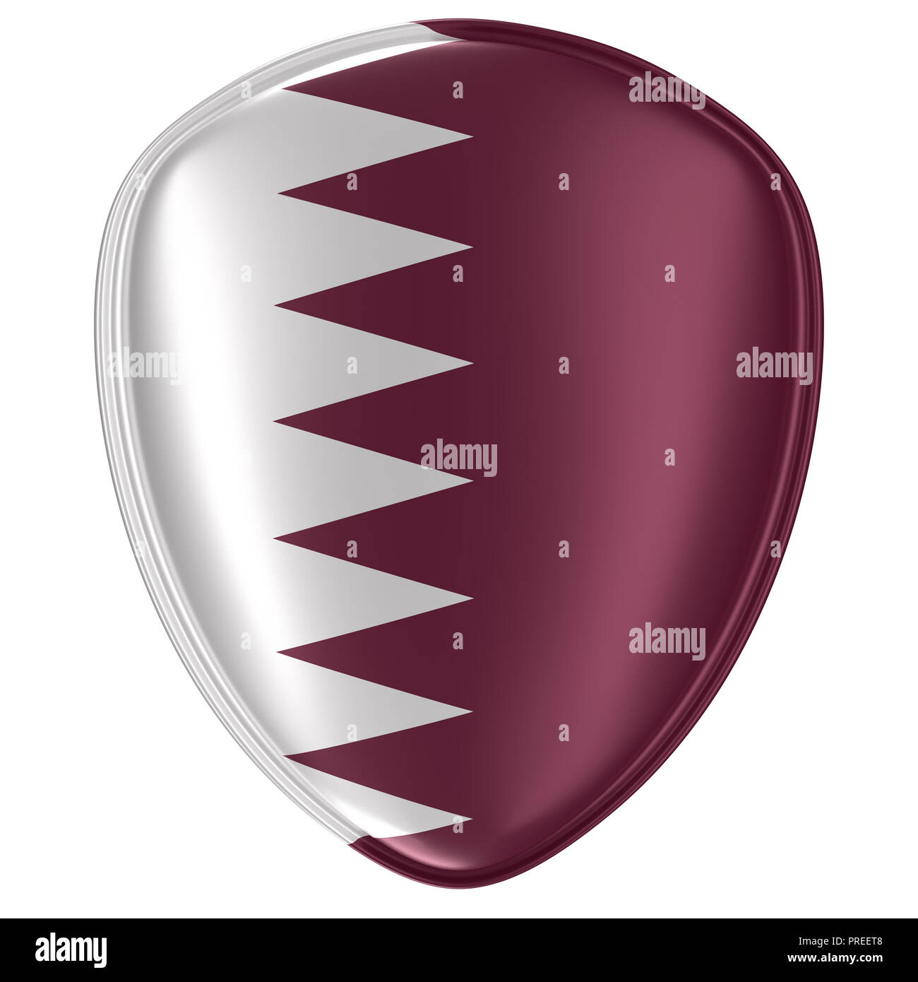 3d rendering of a Qatar flag icon on white background Stock Photo - Alamy