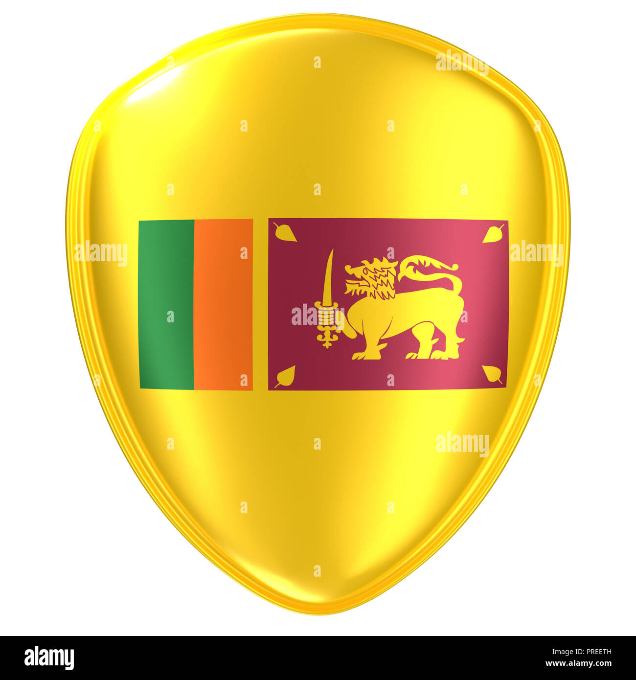 3d rendering of a Sri Lanka flag icon on white background Stock Photo ...