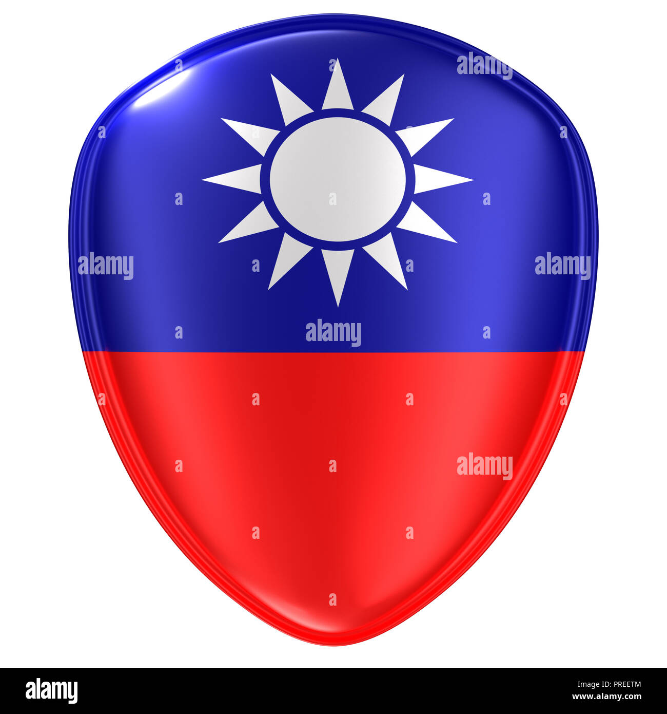 3d rendering of a Taiwan flag icon on white background Stock Photo - Alamy