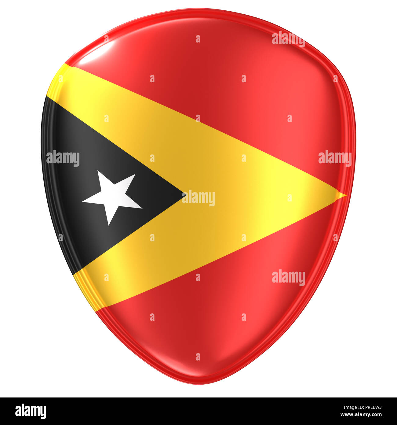 3d rendering of a Timor-Leste flag icon on white background Stock Photo ...