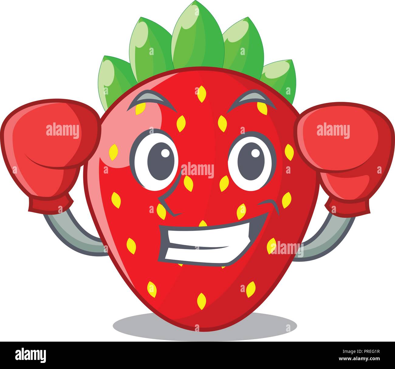 Boxing character strawberry sweet in store fruit Stock Vector Image ...