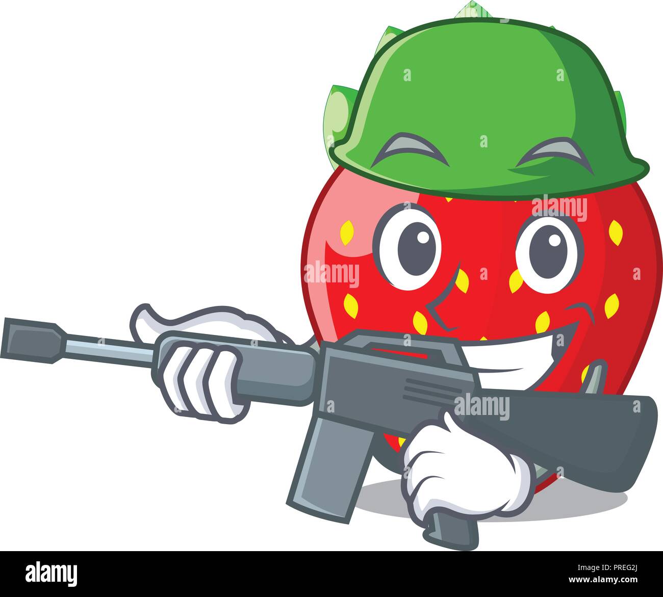 Army character strawberry sweet in store fruit Stock Vector Image & Art ...