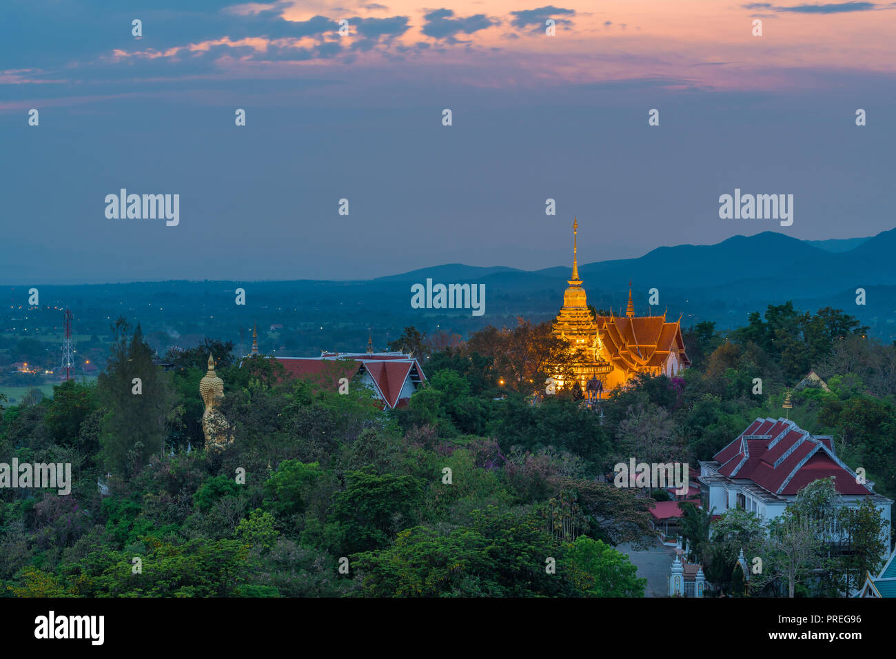 Wat Phrathat Doi Saket is built on the small hill of Doi Saket district ...