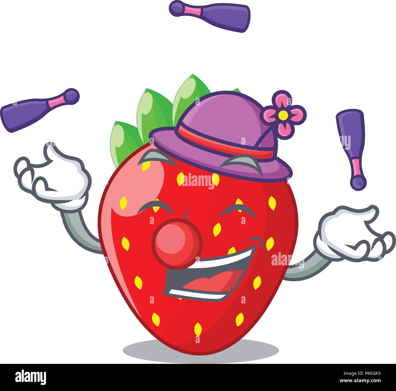 Juggling fresh strawberry in a bowl cartoon Stock Vector Image & Art ...