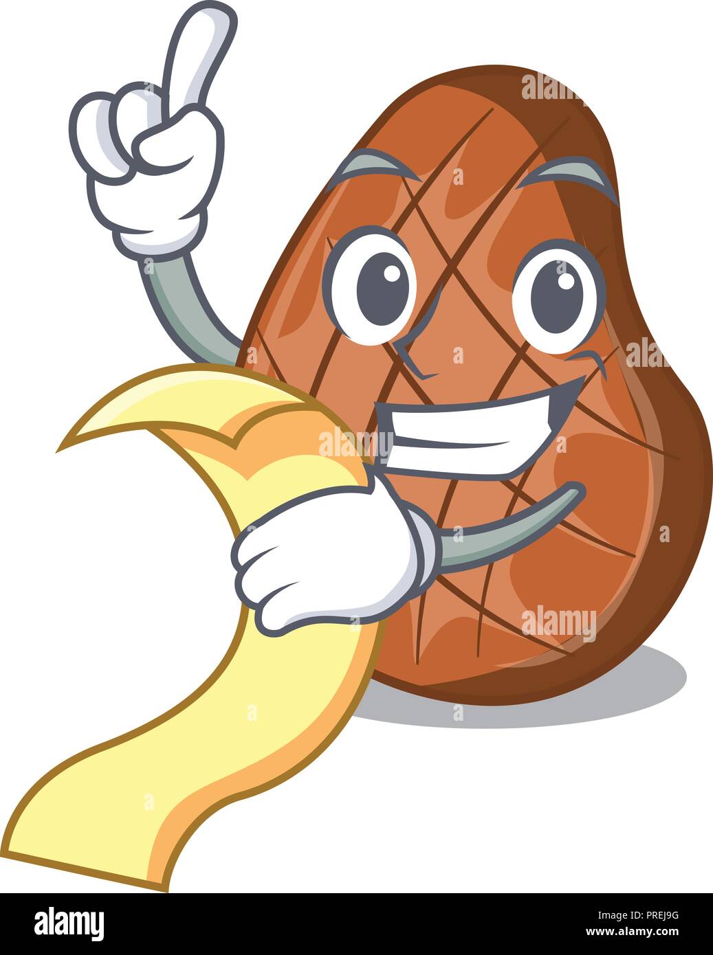 With menu cooked grilled beef steaks in cartoon kitchen Stock Vector ...