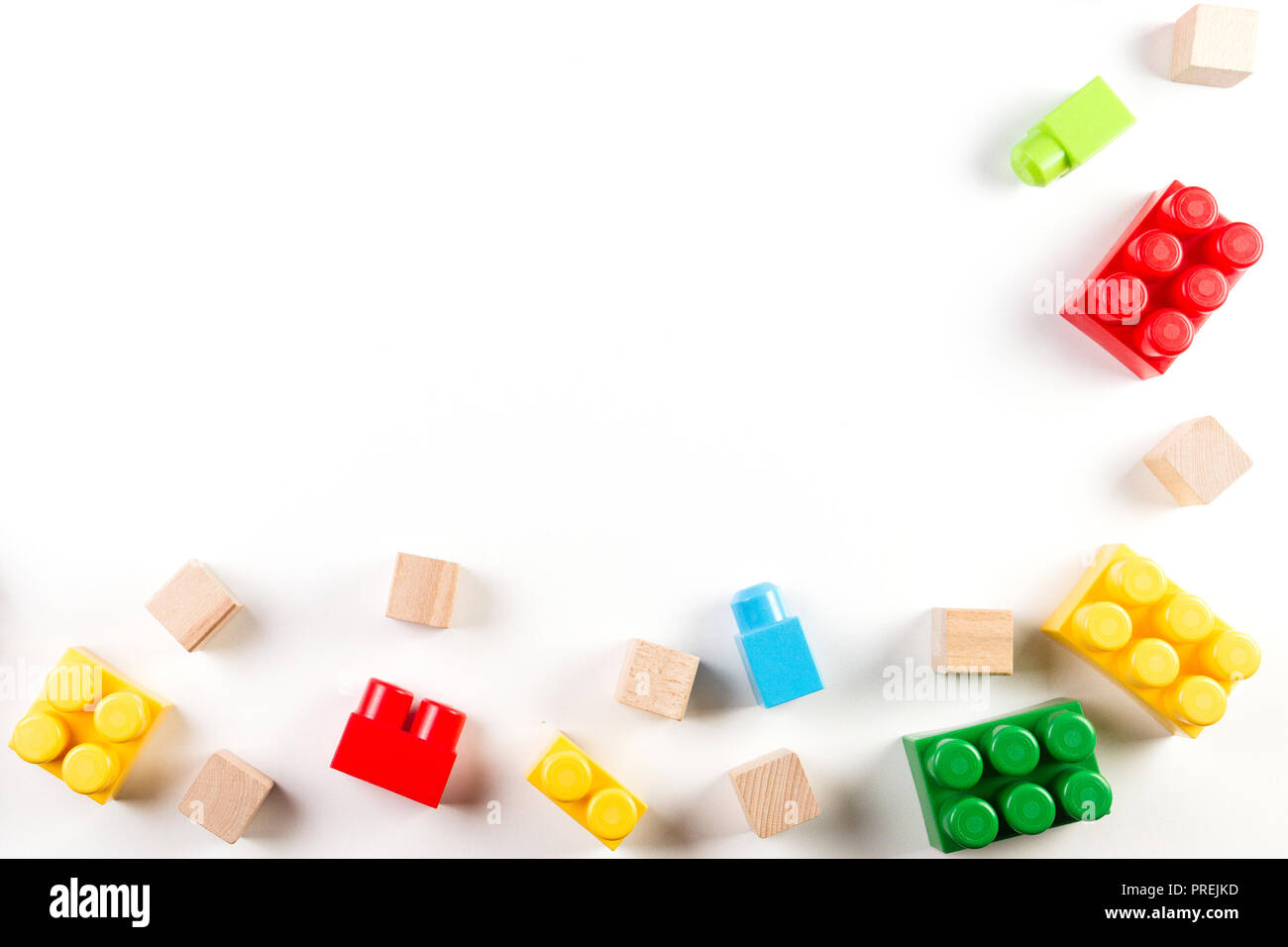 Kids toys background with colorful blocks Stock Photo - Alamy