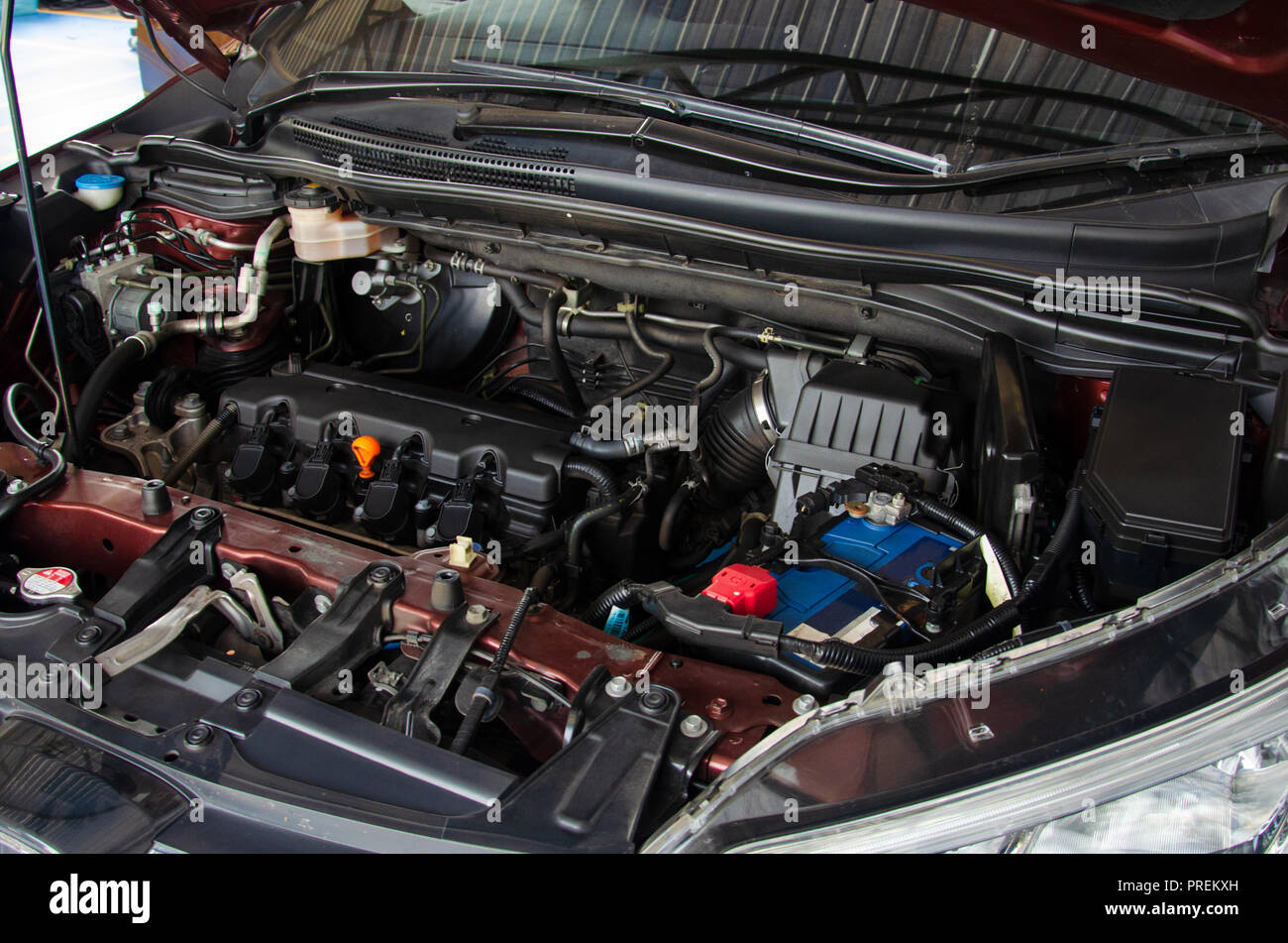Close up detail car engine Stock Photo - Alamy