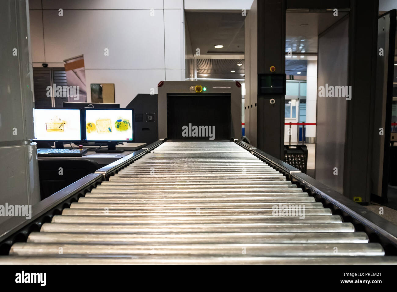 Inspection of personal belongings. Security Service. Scanner for ...