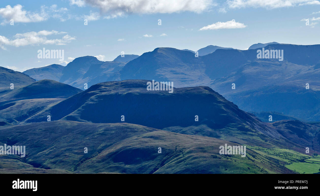 The fells and mountains of the Lake District national park, shot from ...