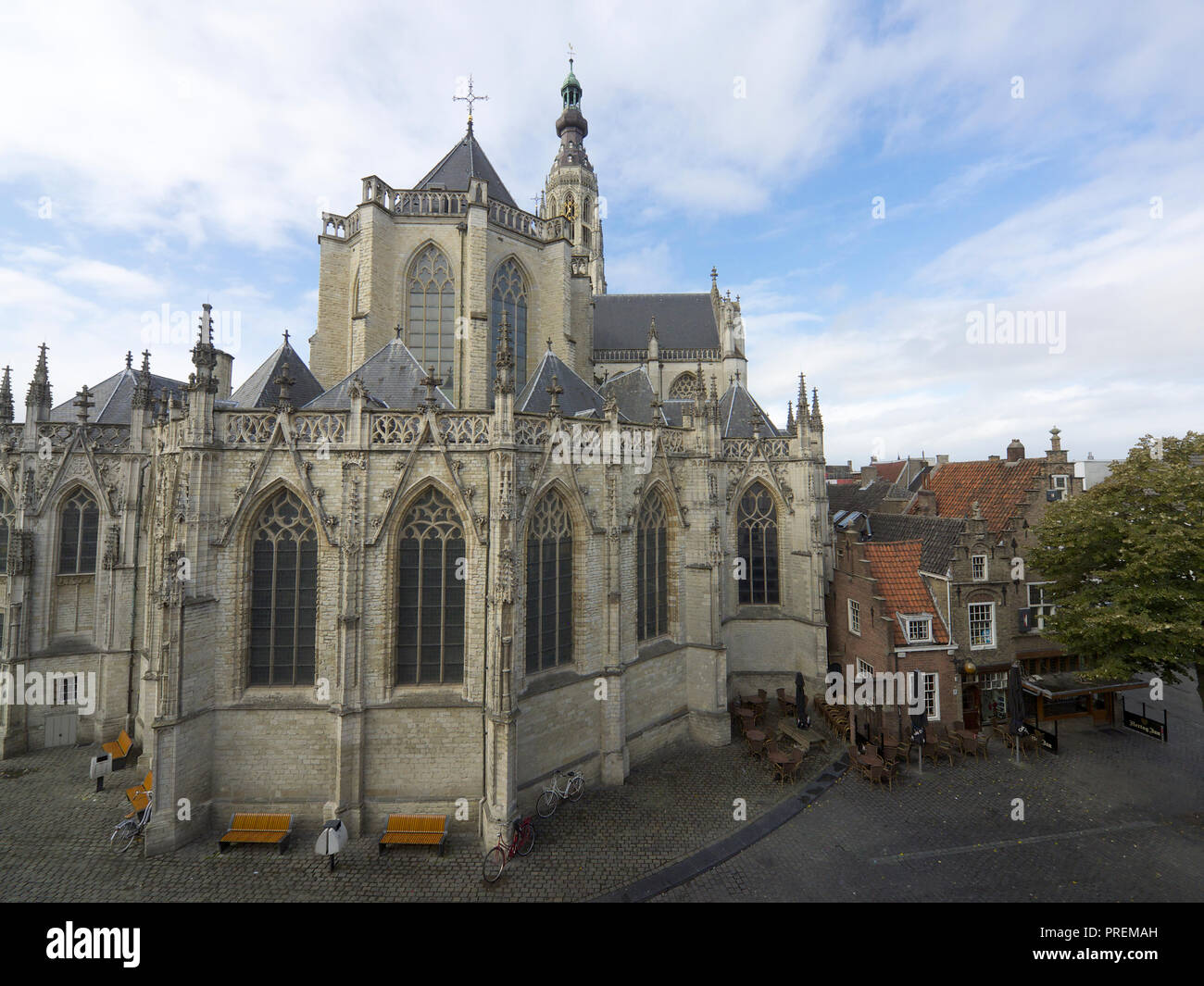Grote kerk or grand church in the city center of Breda, the Netherlands ...