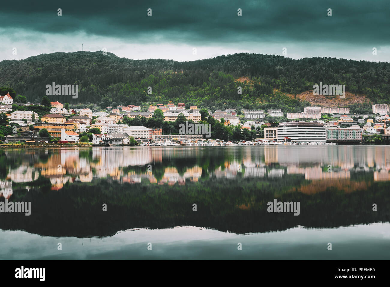 Bergen, Norway. Cityscape, General Architecture Of Residential District ...