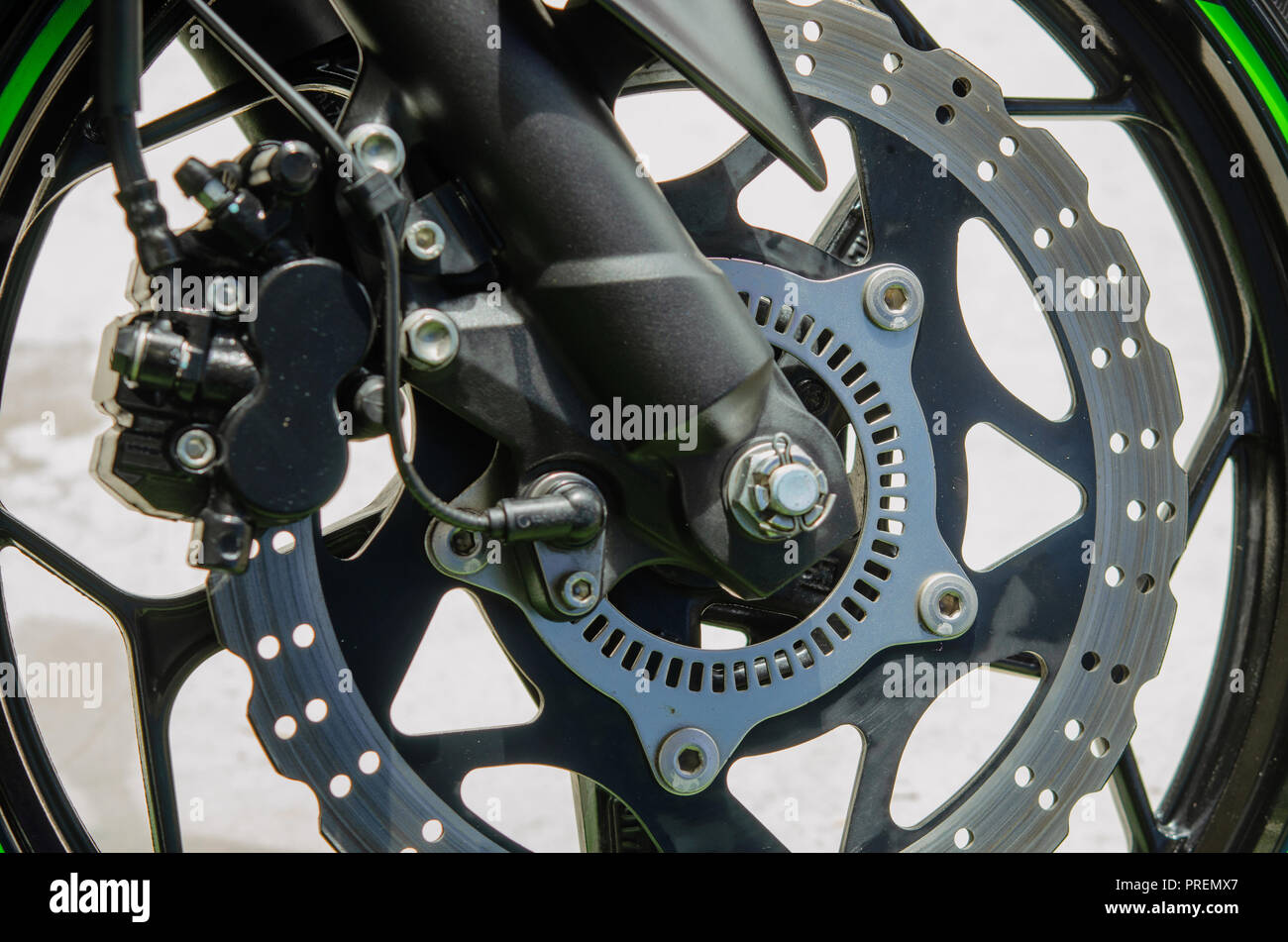 Details of motorcycle wheels Stock Photo - Alamy