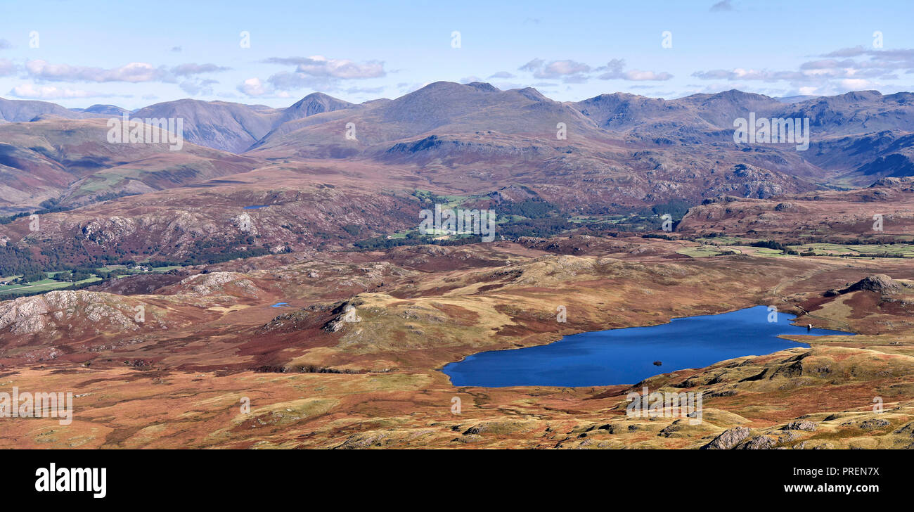 The Lake district shot from the air, south of Ravenglass, North West ...