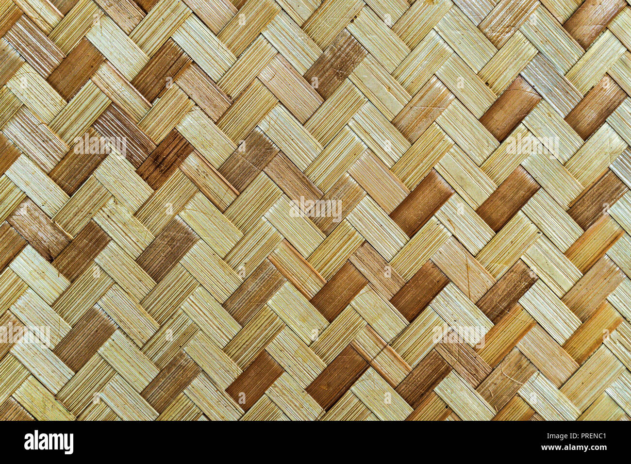 Native Thai style bamboo wall, natural wickerwork. yellow woven bamboo ...