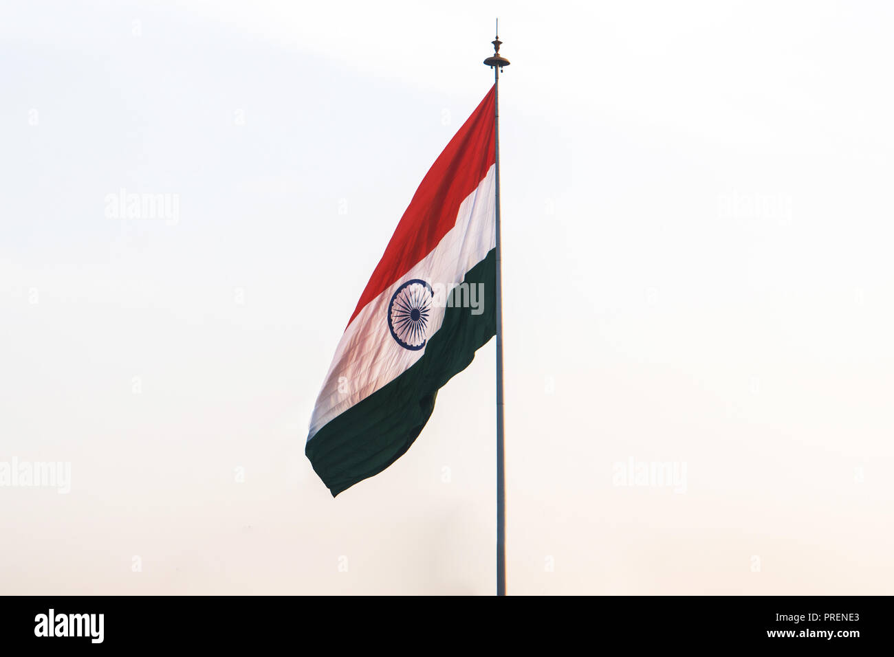 Image of Indian flag with white backgrounds. flag on light background ...