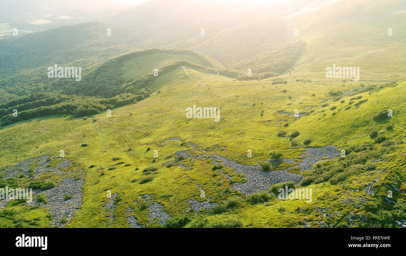 Aerial landscape - Spring hills Stock Photo - Alamy