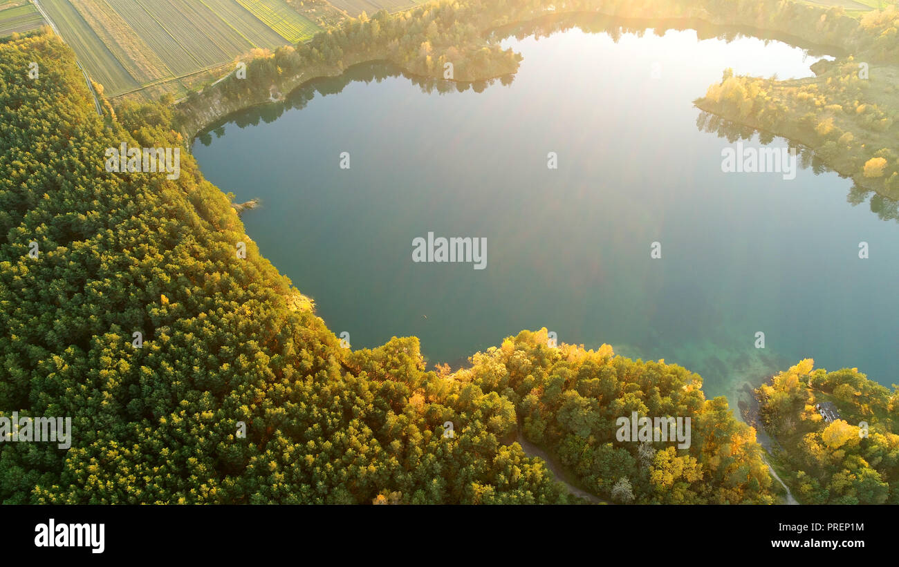 Beautiful fields lake sunrise aerial hi-res stock photography and ...