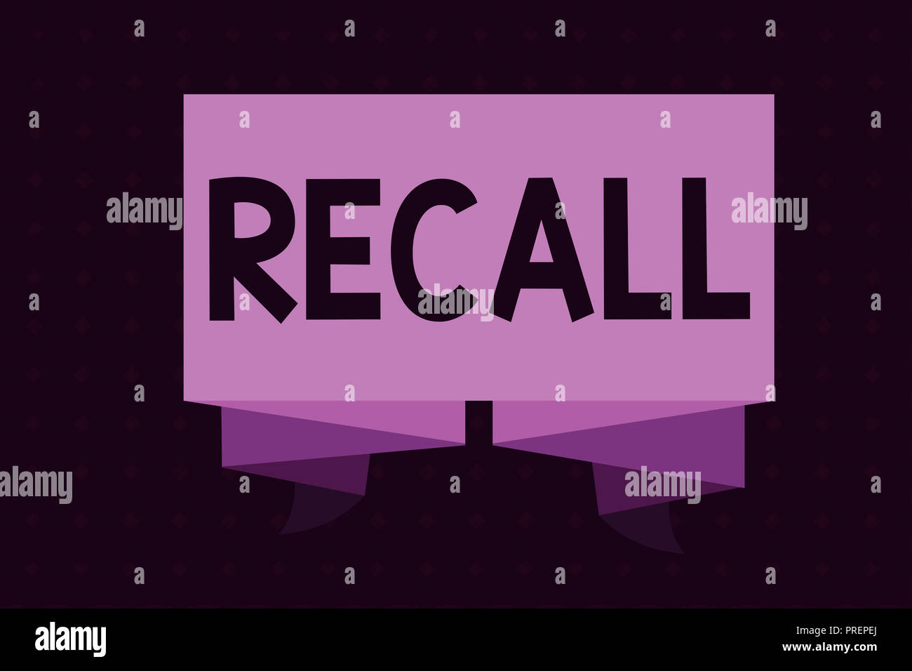 Conceptual hand writing showing Recall. Business photo showcasing bring ...