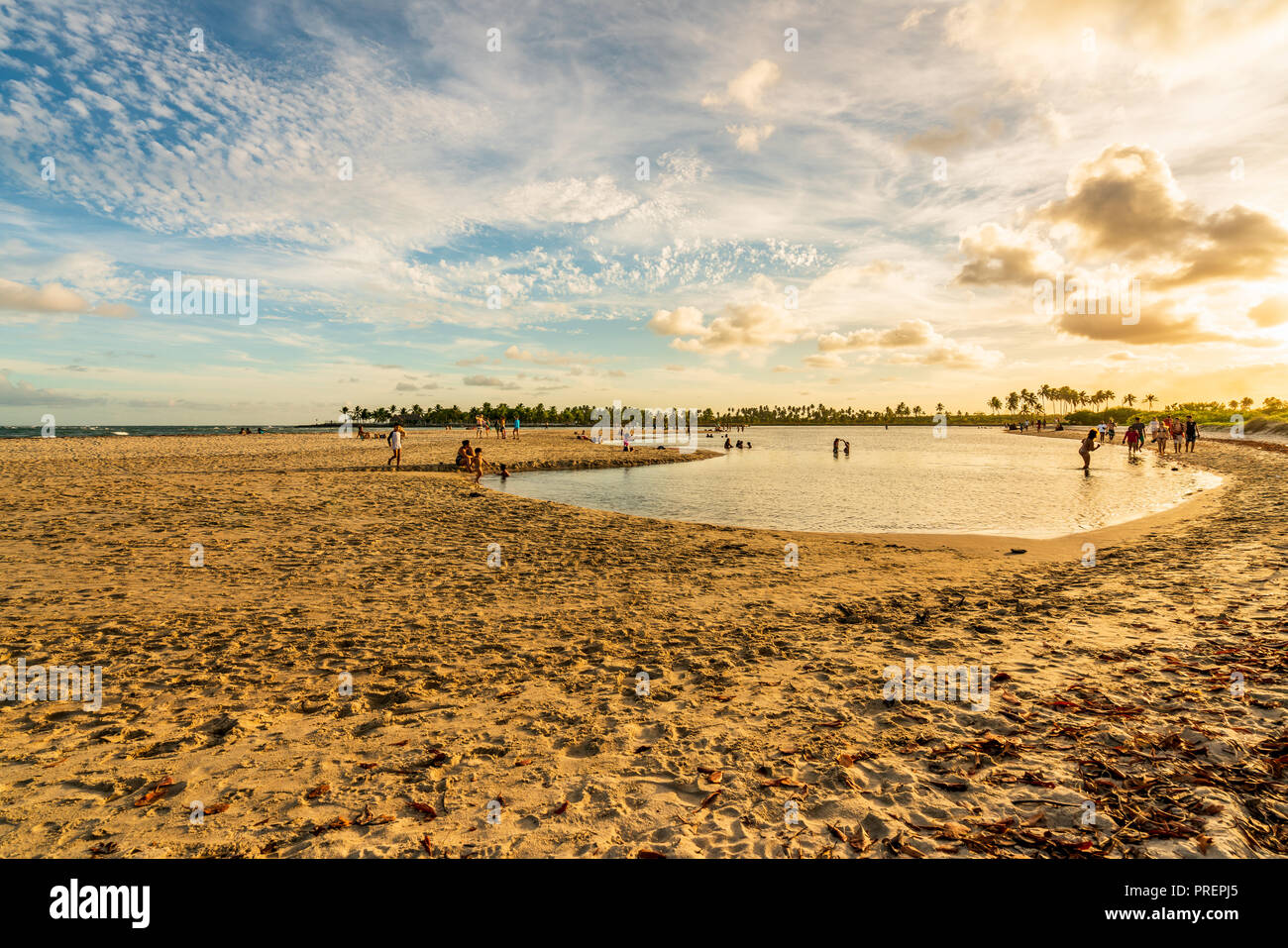 Scenic Tropical Sunset at Maracaipe Beach, near Porto de Galinhas Beach ...