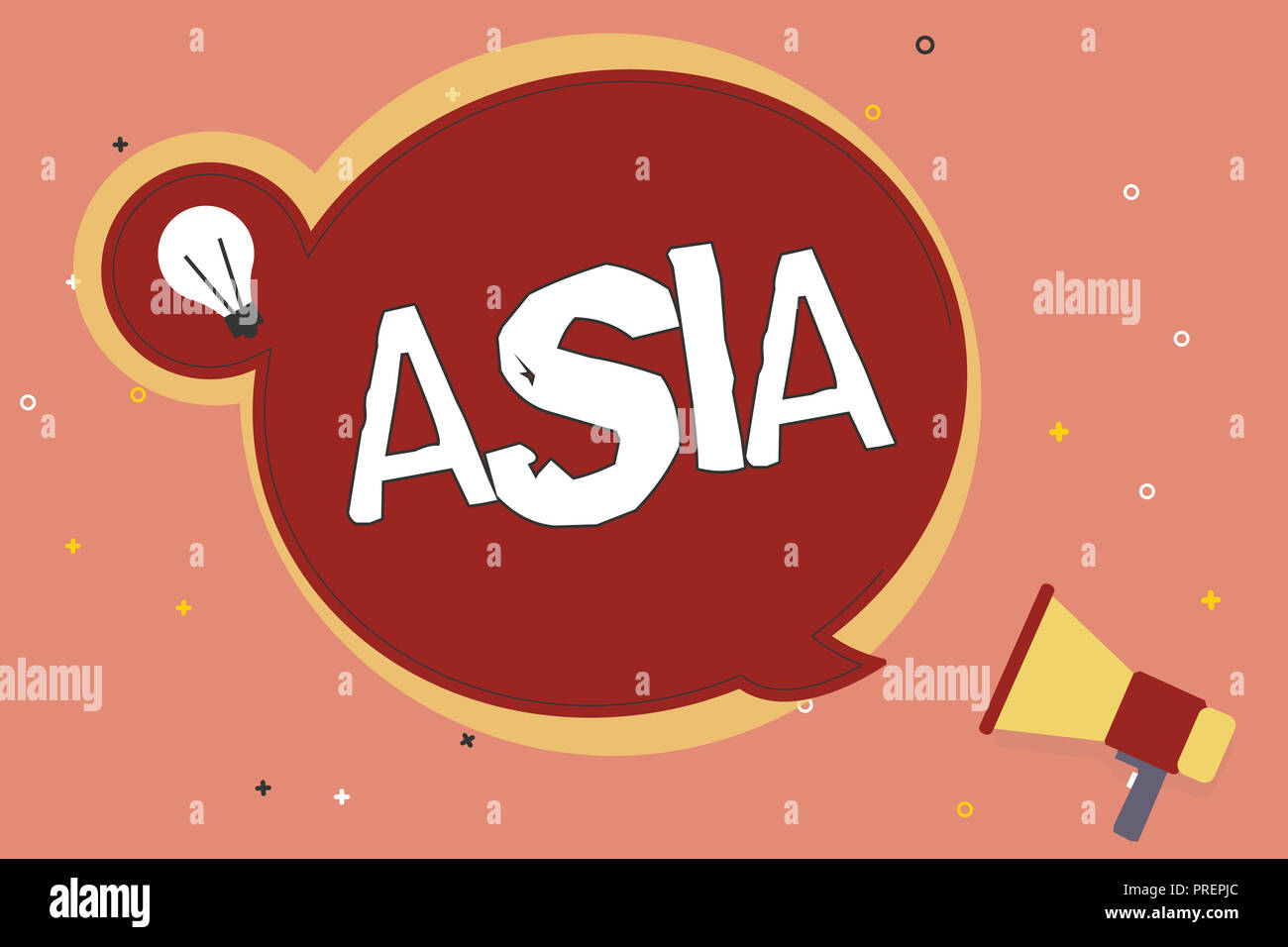 Word writing text Asia. Business concept for Largest and populous ...