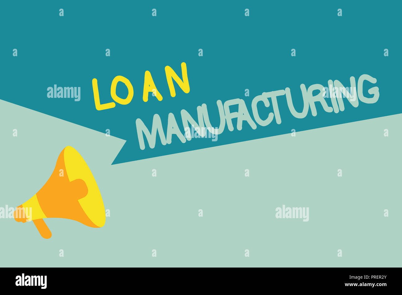 Handwriting text writing Loan Manufacturing. Concept meaning Bank ...
