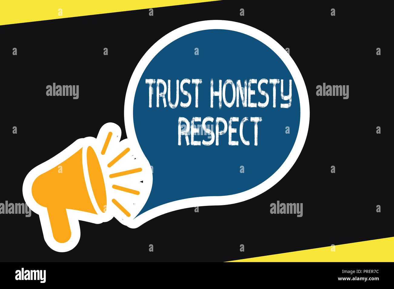 Handwriting text Trust Honesty Respect. Concept meaning Respectable ...
