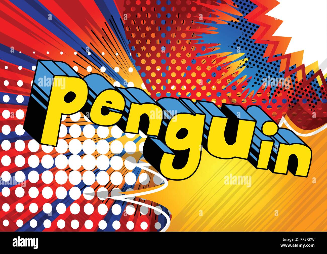 Penguin - Vector illustrated comic book style phrase Stock Vector Image ...