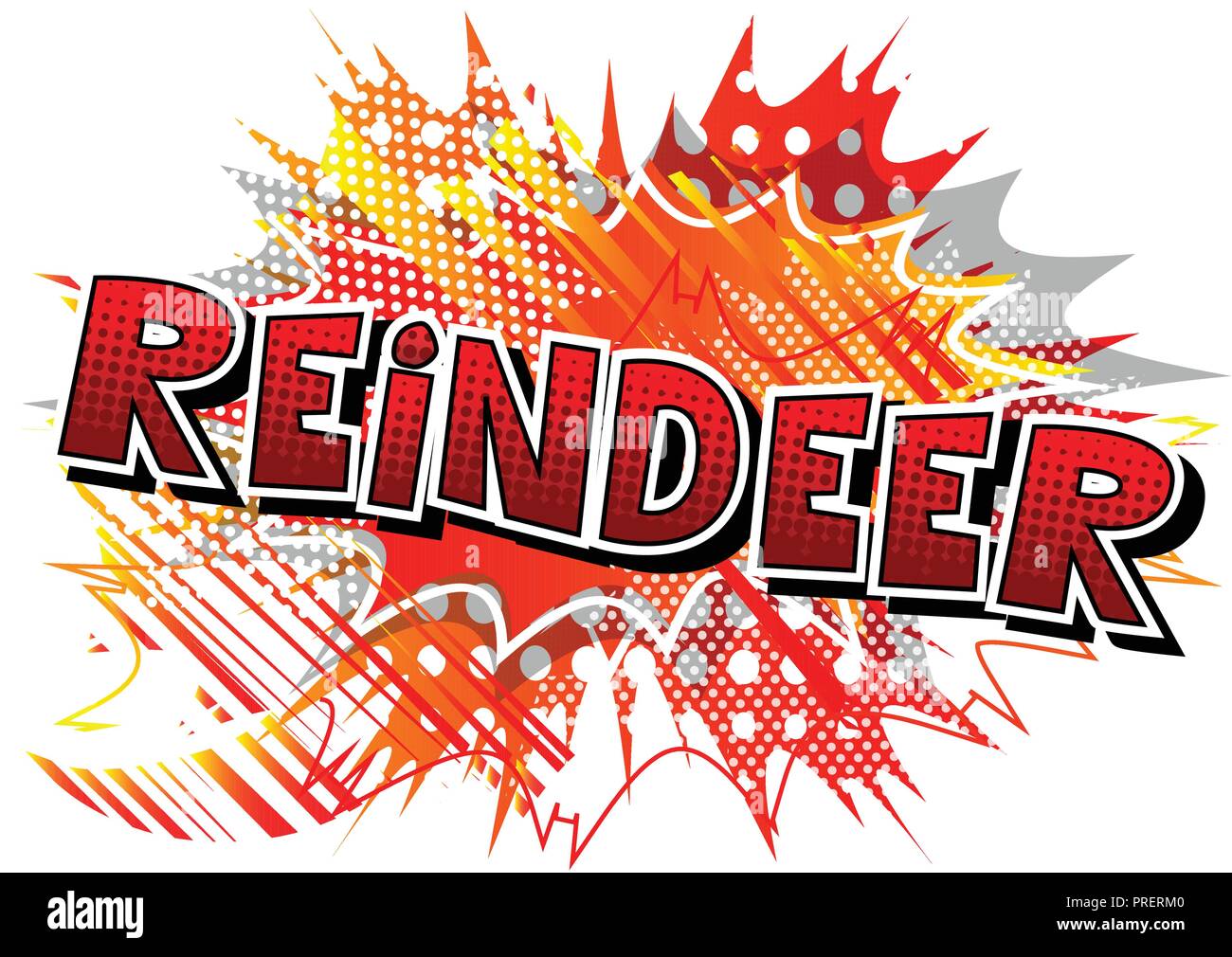 Reindeer - Vector illustrated comic book style phrase Stock Vector ...