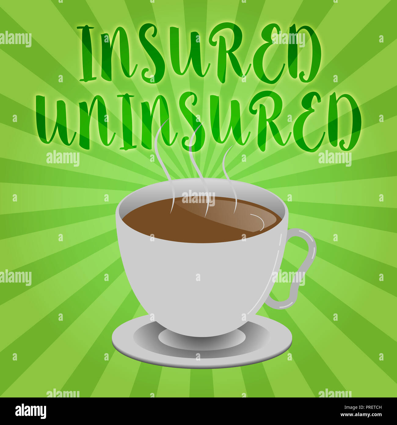 Handwriting text writing Insured Uninsured. Concept meaning Company ...